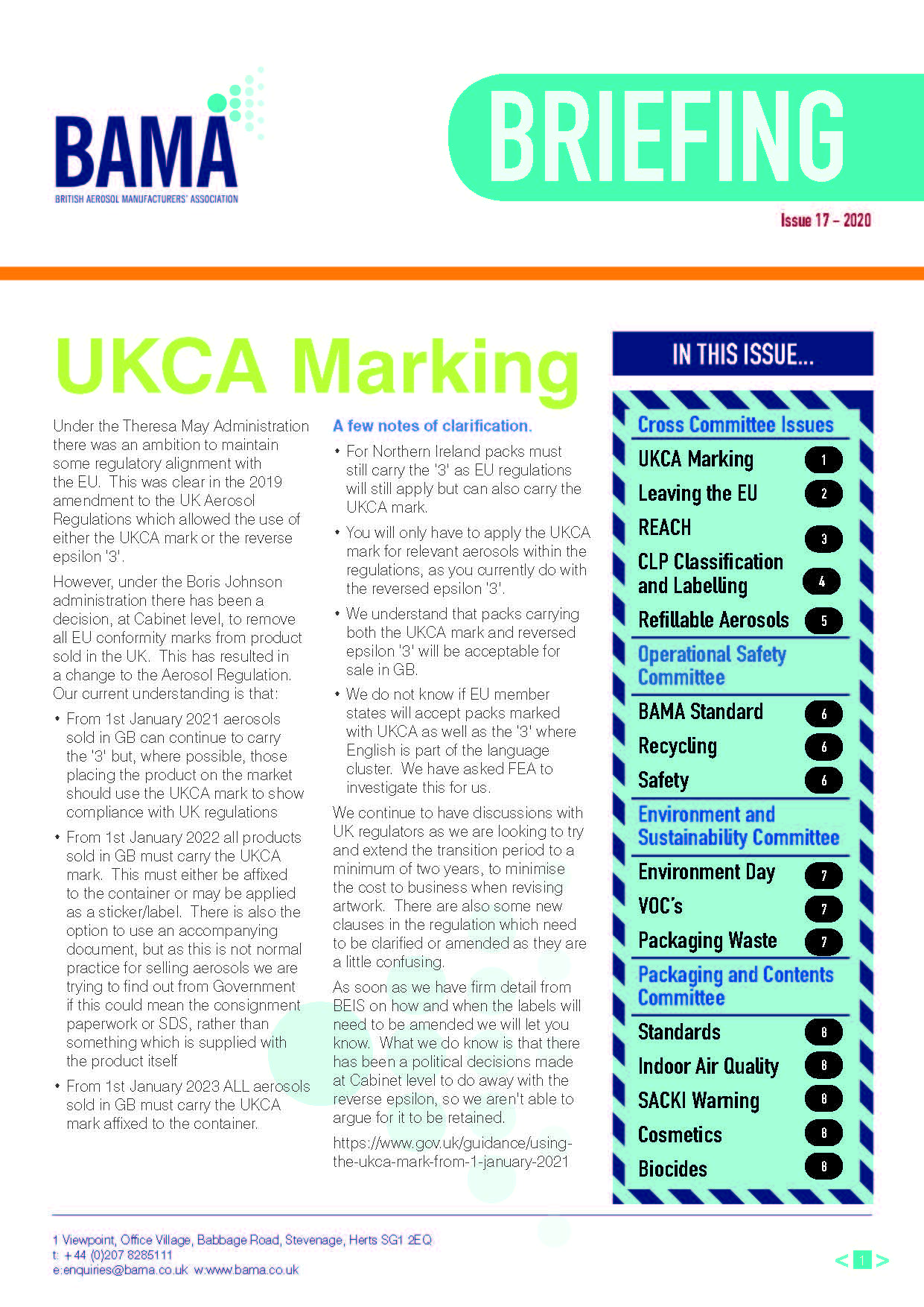 BAMA Briefing Issue 17