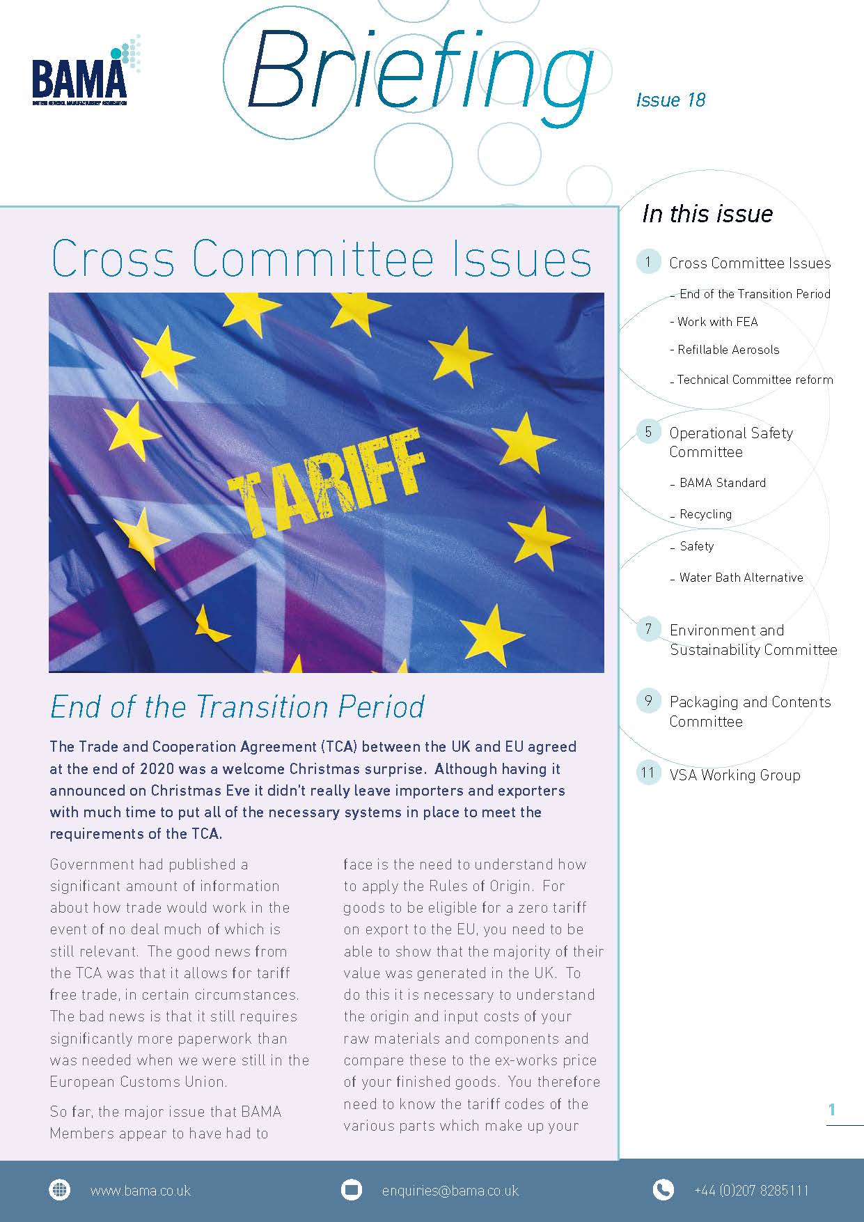 BAMA Briefing Issue 18