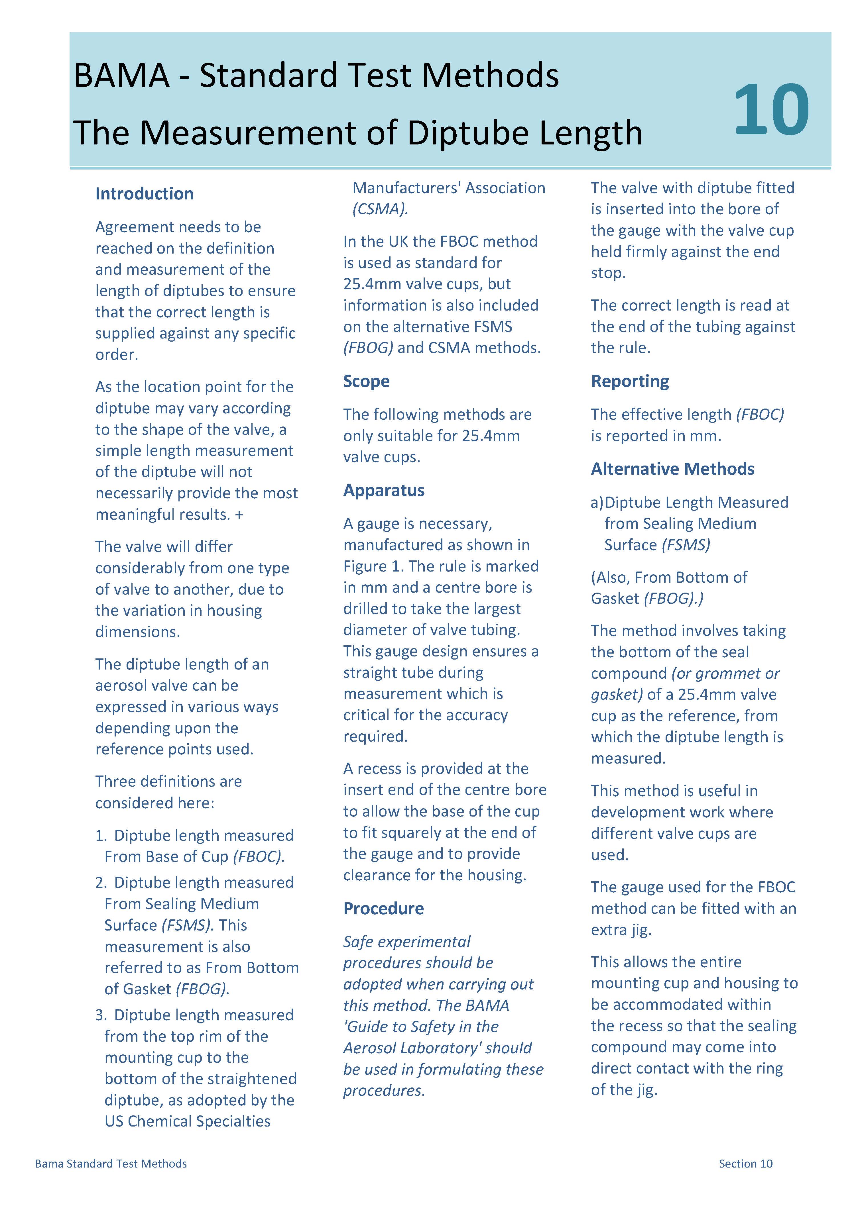10 - The Measurement of Diptube Length