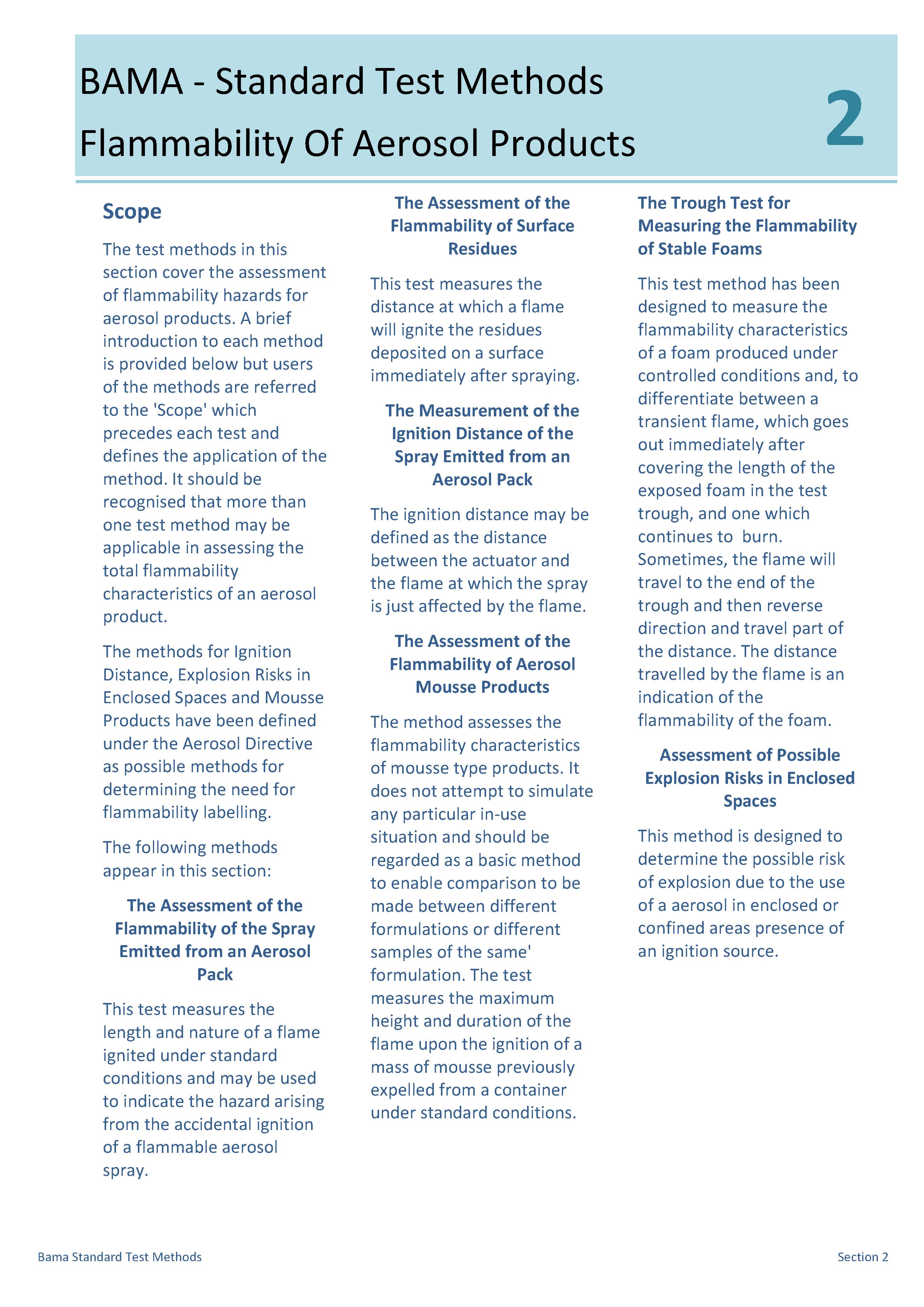 2 - The Flammability of Aerosol Products